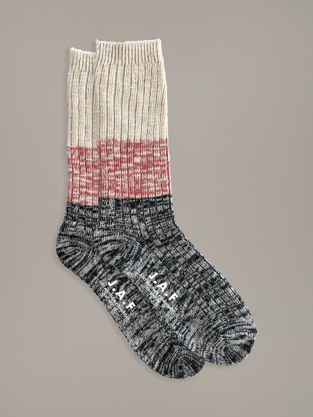 PORT SOCKS - BEIGE/CINNABAR/BLACK– Just Another Fisherman
